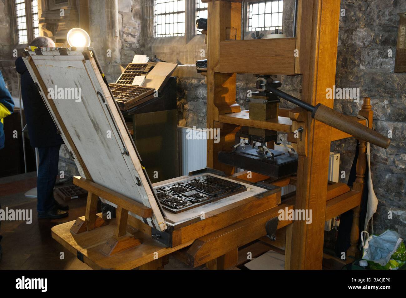 300th Anniversary replica wooden printing press as used by Benjamin ...