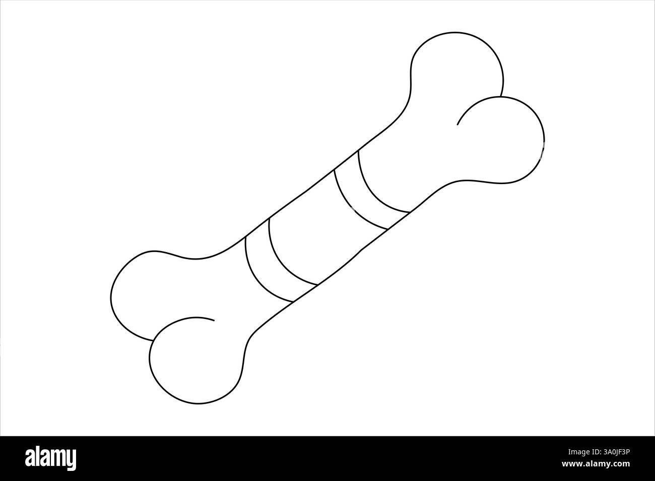 Dog bone continuous single line drawing animal paw icon outline vector ...