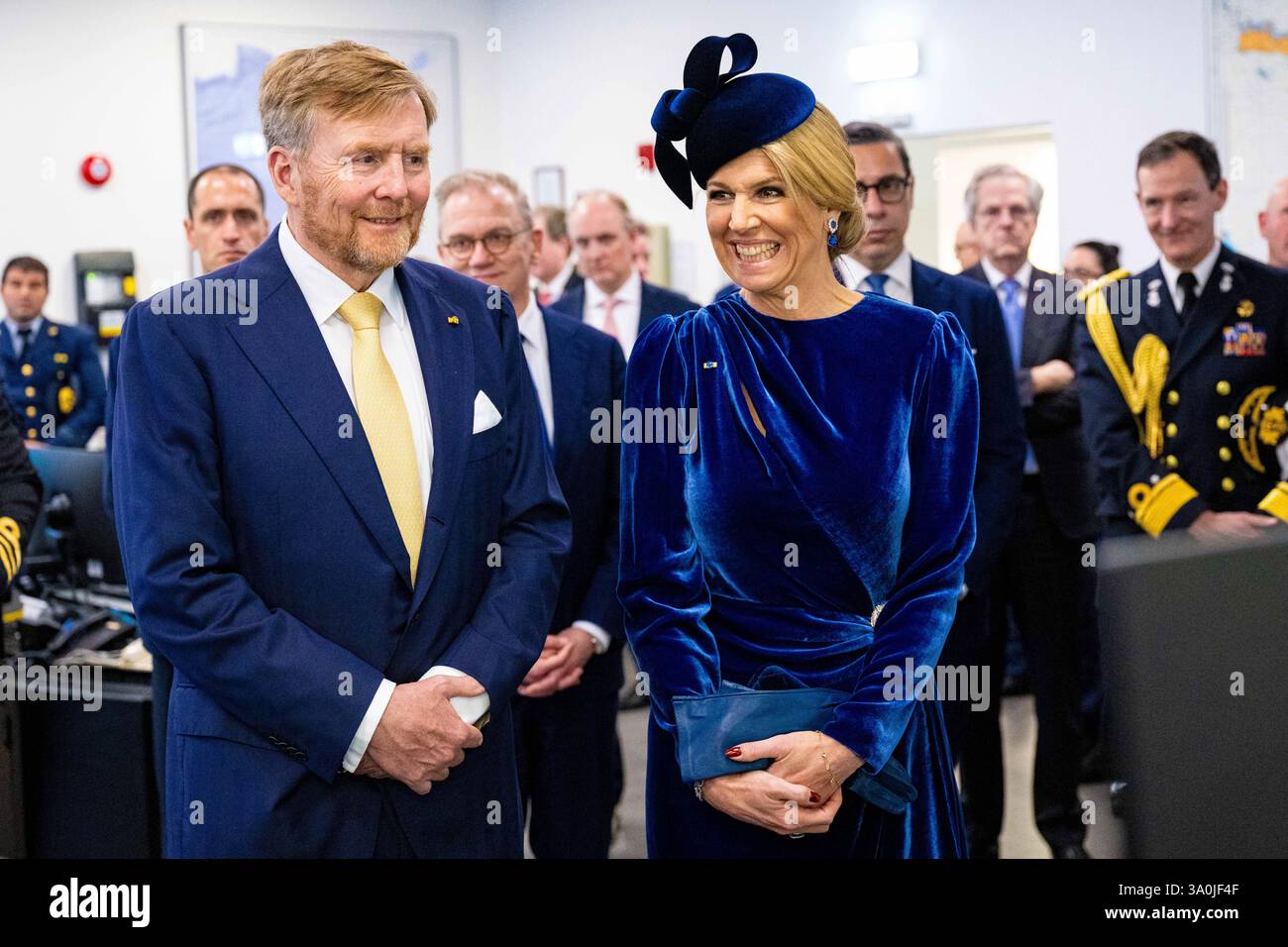 King Willem-Alexander, Queen Maxima during a visit to Joint Rescue ...