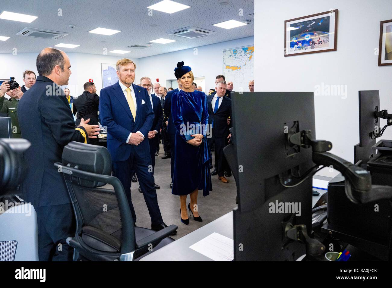 King Willem-Alexander, Queen Maxima during a visit to Joint Rescue ...