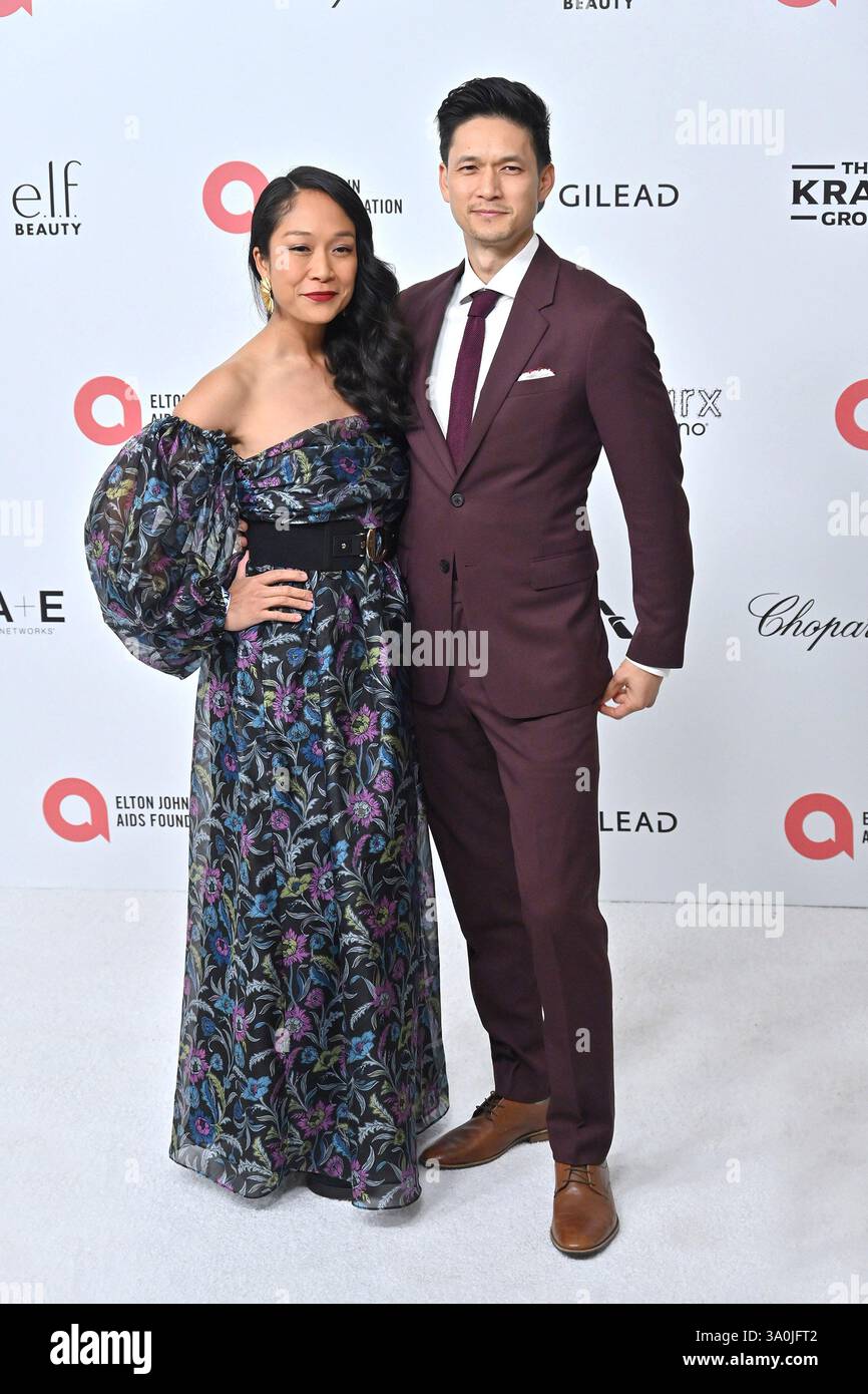 LOS ANGELES - MAR 2: Shelby Rabara, Harry Shum Jr at the Elton John ...