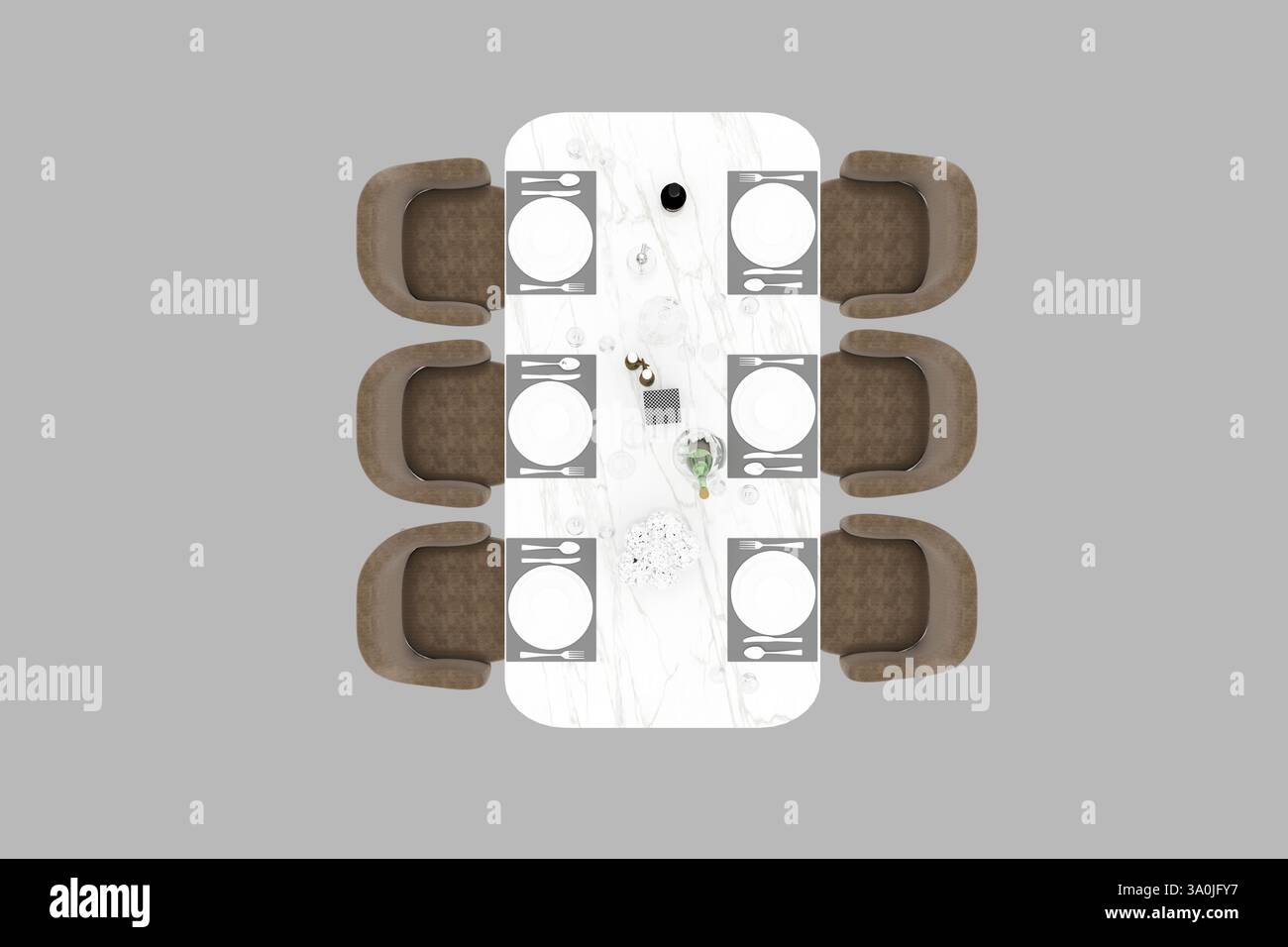 3d render of modern dining table Stock Photo - Alamy