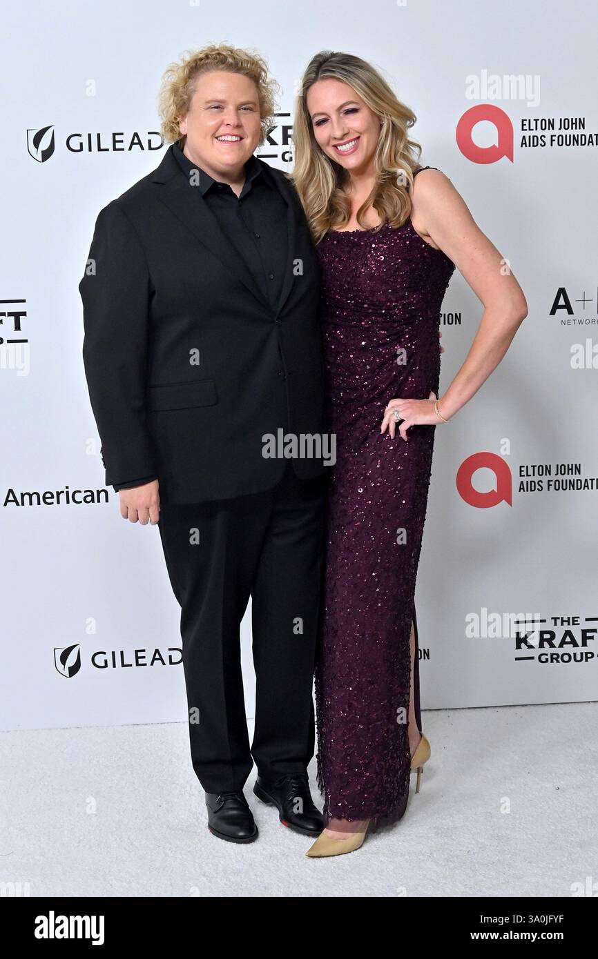 LOS ANGELES - MAR 2: Fortune Feimster, Jax Smith at the Elton John ...