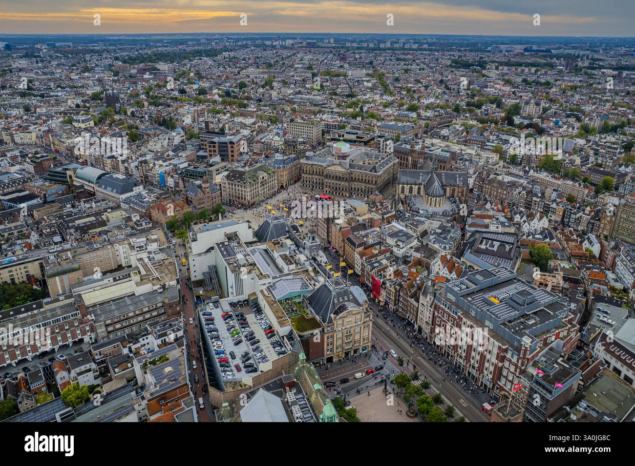 Stunning aerial view of Koninklijk Paleis - The Royal Palace in ...