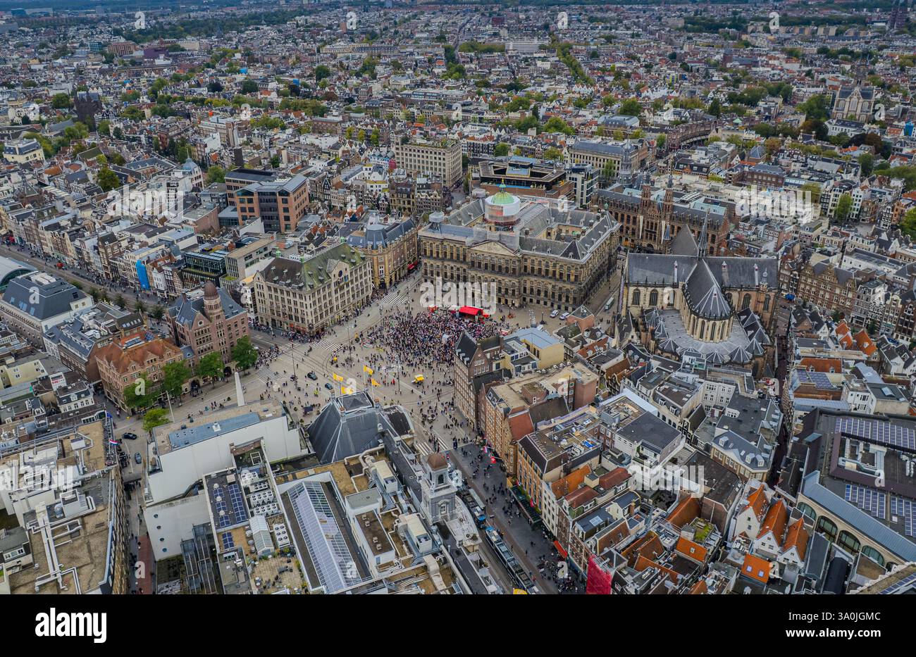 Stunning aerial view of Koninklijk Paleis - The Royal Palace in ...