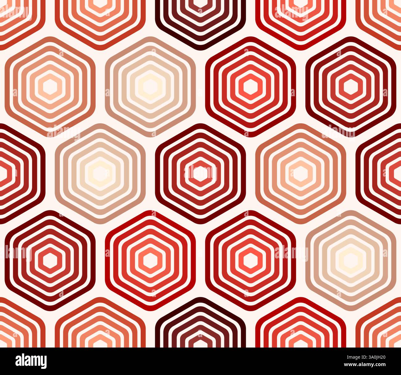Hexagonal pattern background. Red color tones gradients. Bold rounded stacked hexagons mosaic ...