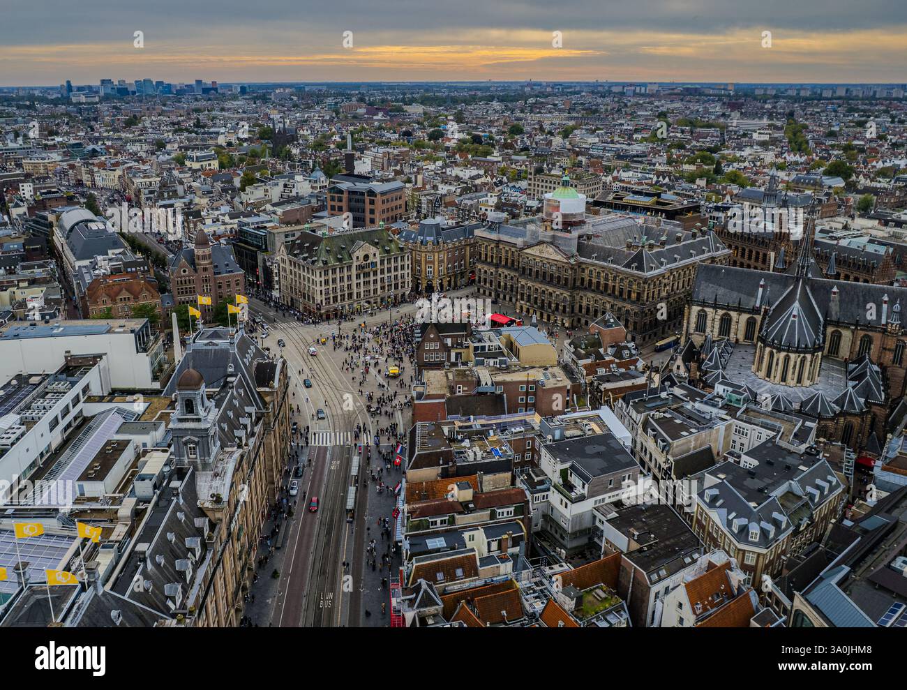 Stunning aerial view of Koninklijk Paleis - The Royal Palace in ...