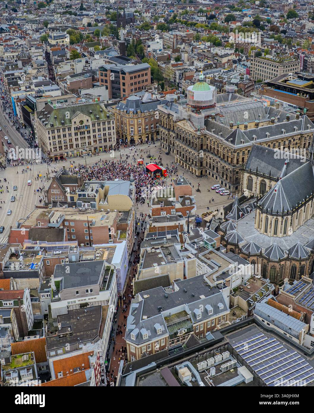Stunning aerial view of Koninklijk Paleis - The Royal Palace in ...