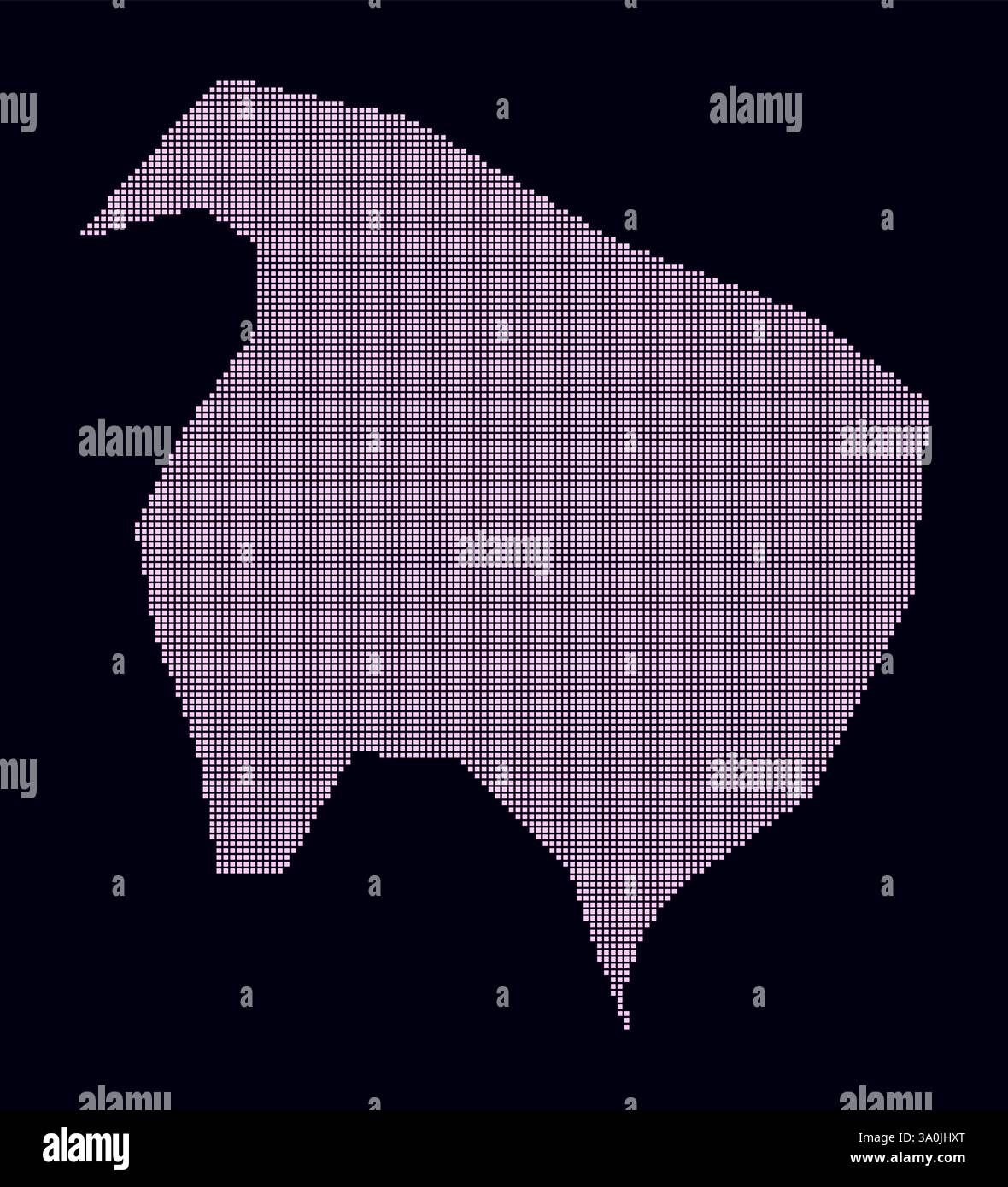 Norfolk Island dotted map. Digital style map of the country on dark ...
