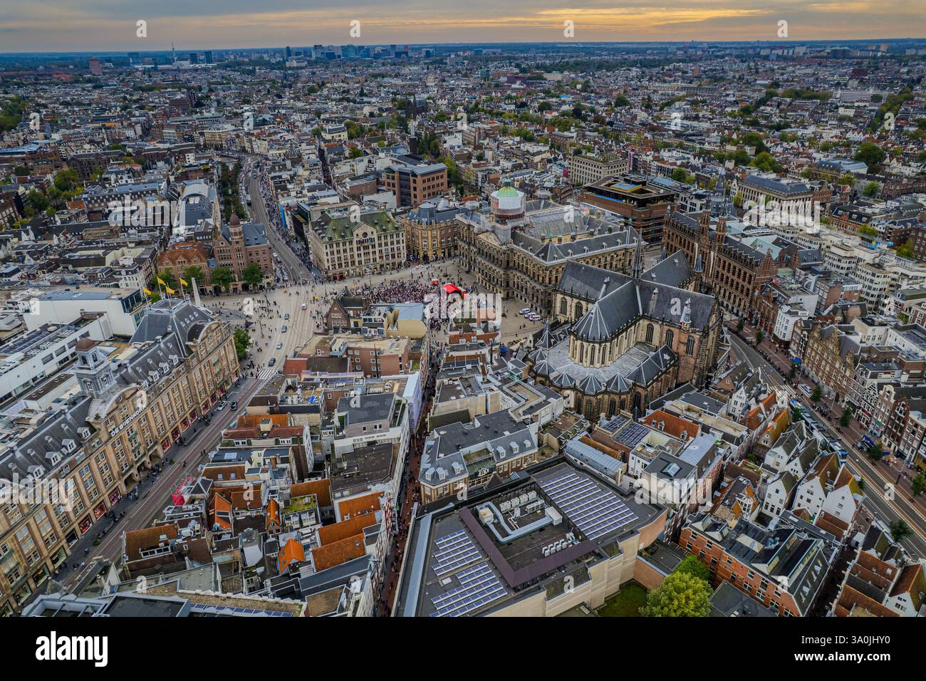 Stunning aerial view of Koninklijk Paleis - The Royal Palace in ...
