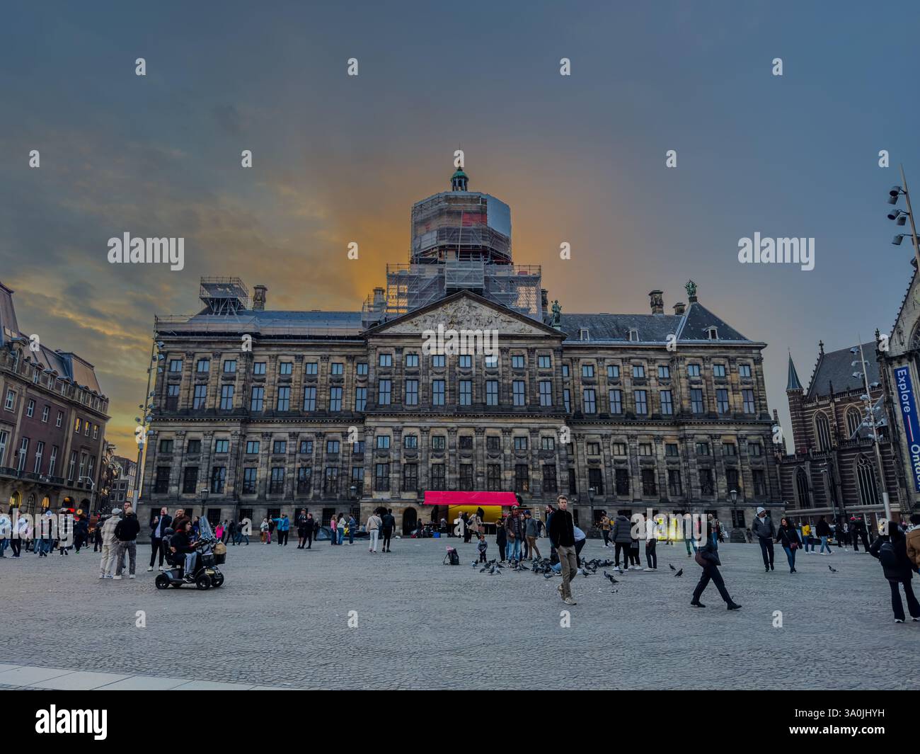 Stunning aerial view of Koninklijk Paleis - The Royal Palace in ...