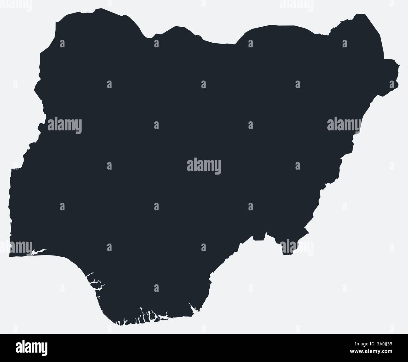 Nigeria map. Just a simple border map. Shape of the country. Flat blank Nigeria outline. Vector ...