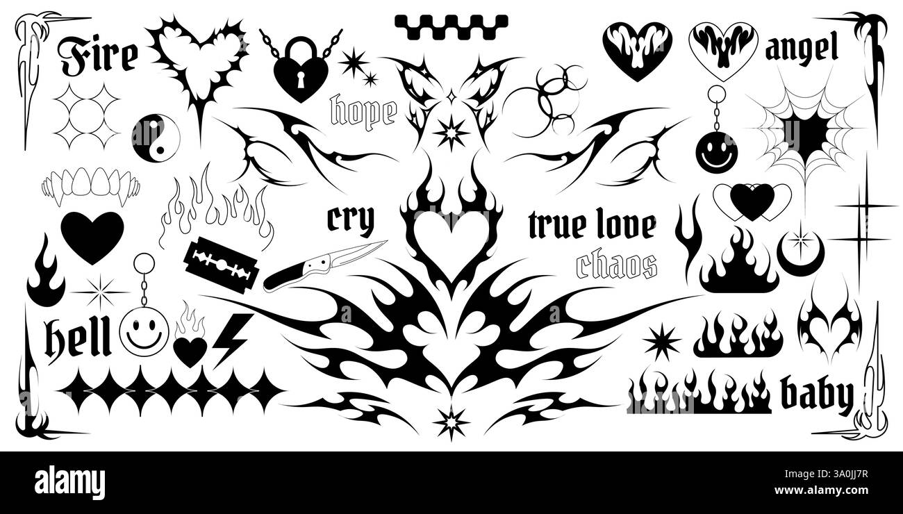 Girly sticker Black and White Stock Photos & Images - Alamy