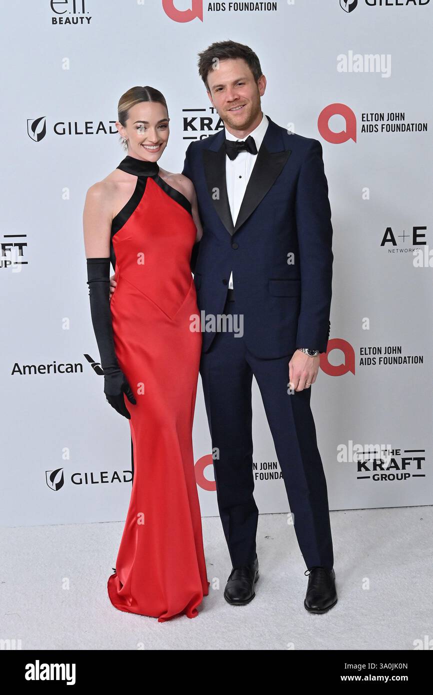 LOS ANGELES - MAR 2: Brianne Howey, Matt Ziering at the Elton John ...