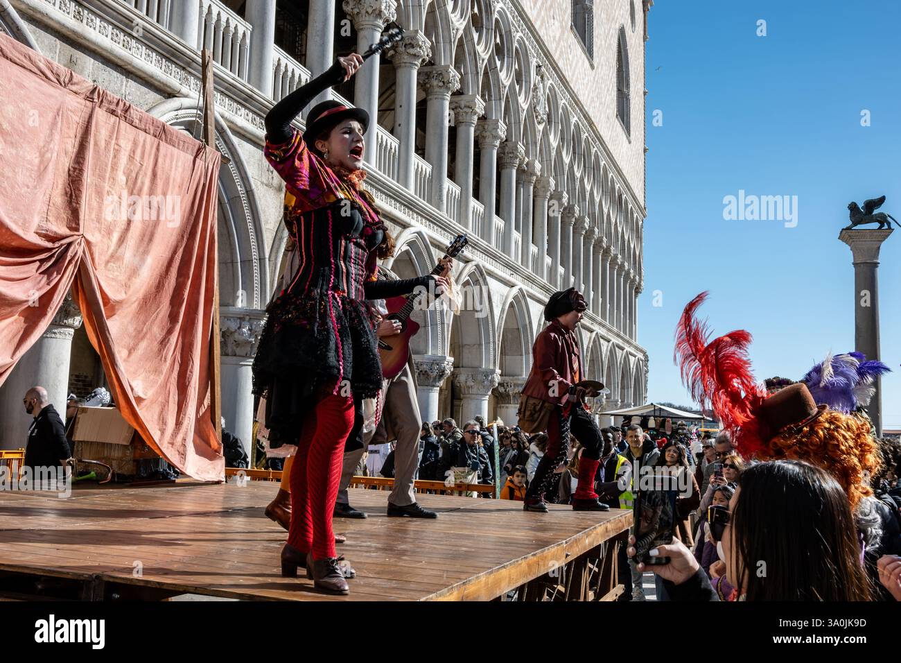 Carnival Shows in St. Mark's Square during the News Venice Carnival ...