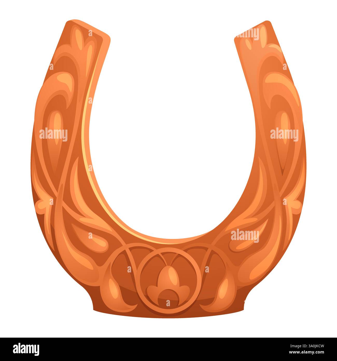 Horseshoe symbol. Good luck. Bronze horse shoe. Blacksmith success ...