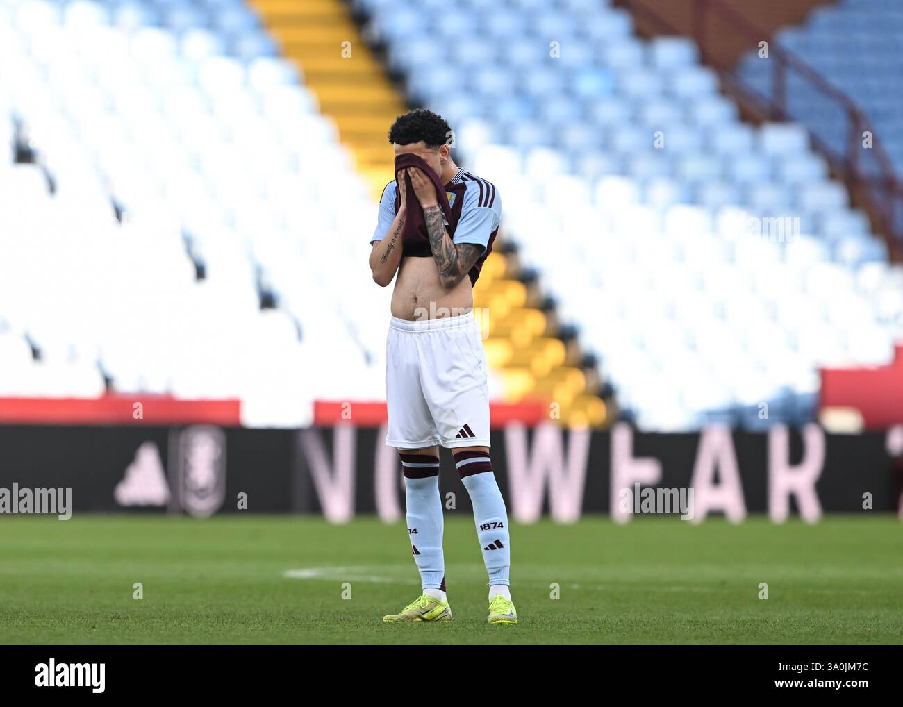 Birmingham, UK. 4th Mar, 2025. Kyrie Pierre of Aston Villa reacts ...