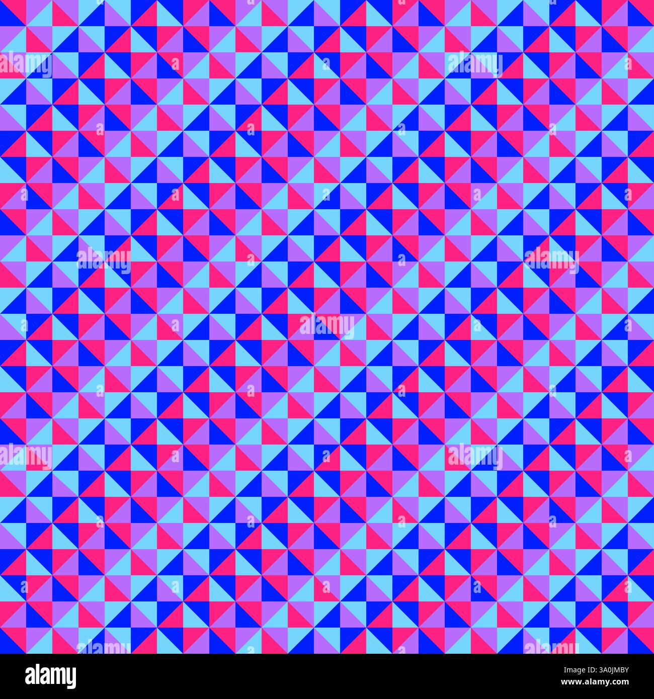 Mosaic pattern created by royal blue, pink, purple and light blue ...