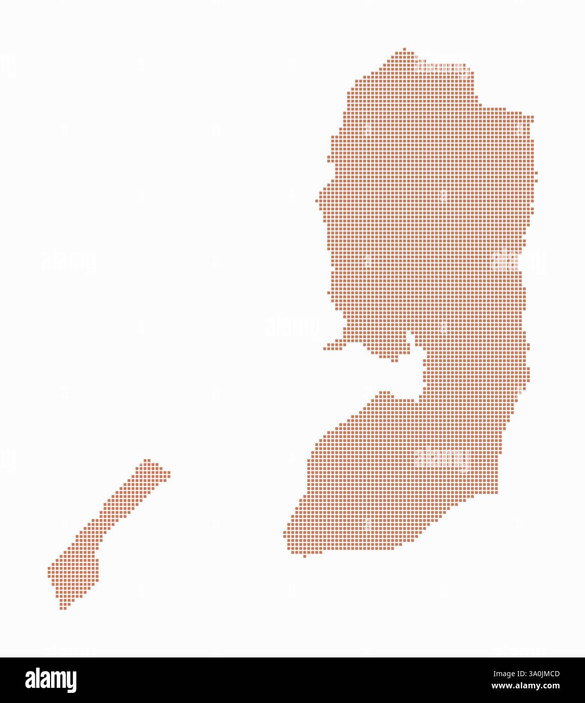 Palestine dotted map. Digital style map of the country on white ...