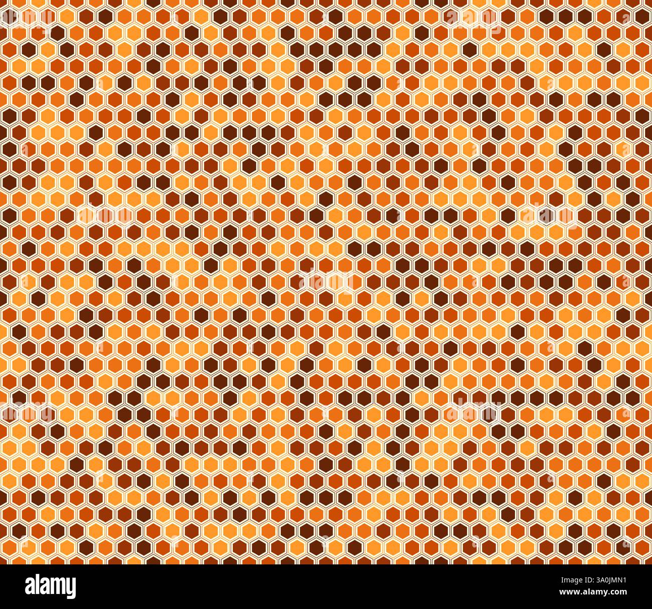 Hexagon pattern geometric design. Hexagon mosaic pattern with inner solid cells. Orange color ...