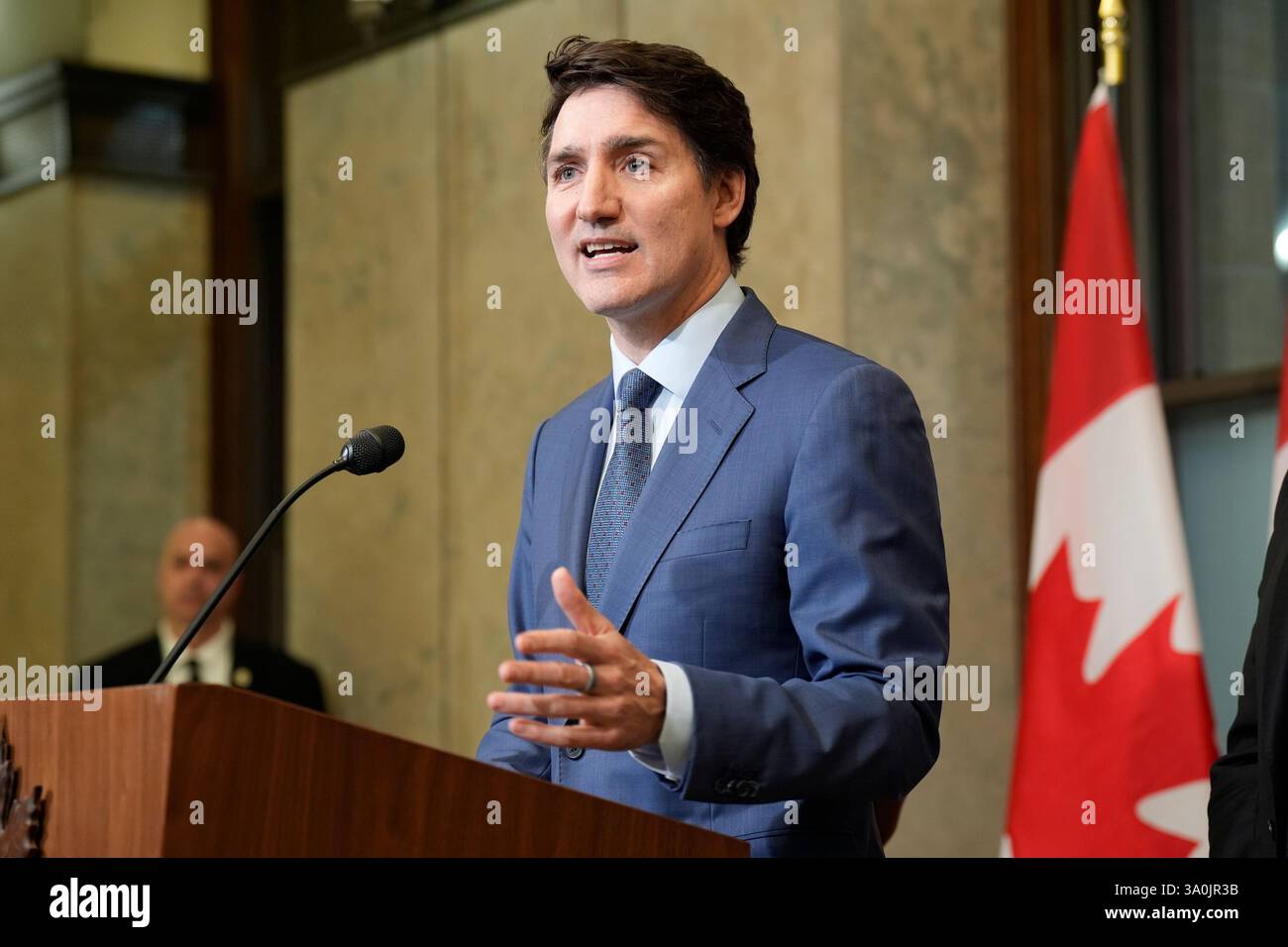 Prime Minister Justin Trudeau holds a news conference on imposed U.S ...