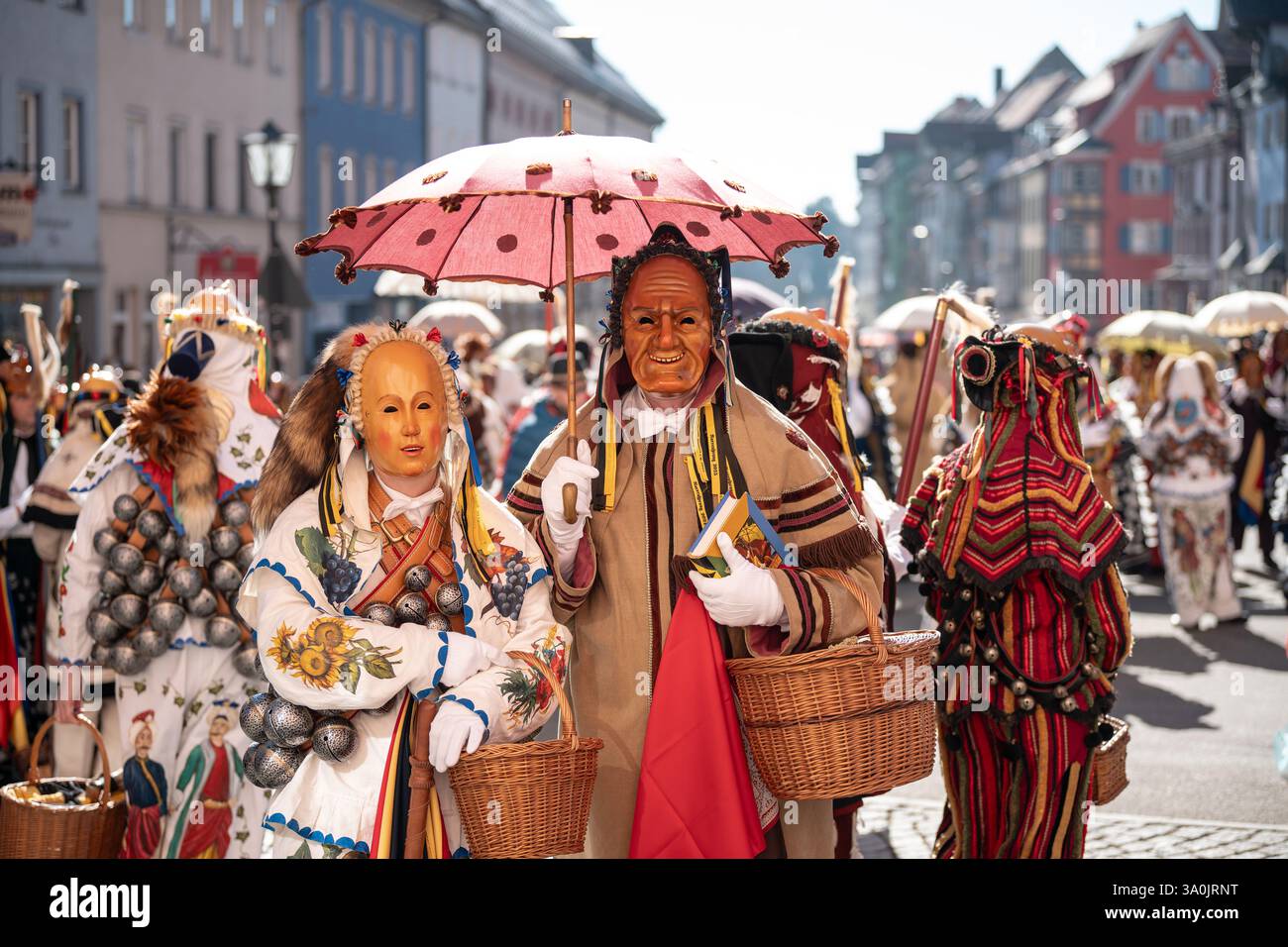 Rottweil, Germany. 04th Mar, 2025. Fools pose for the camera during the ...