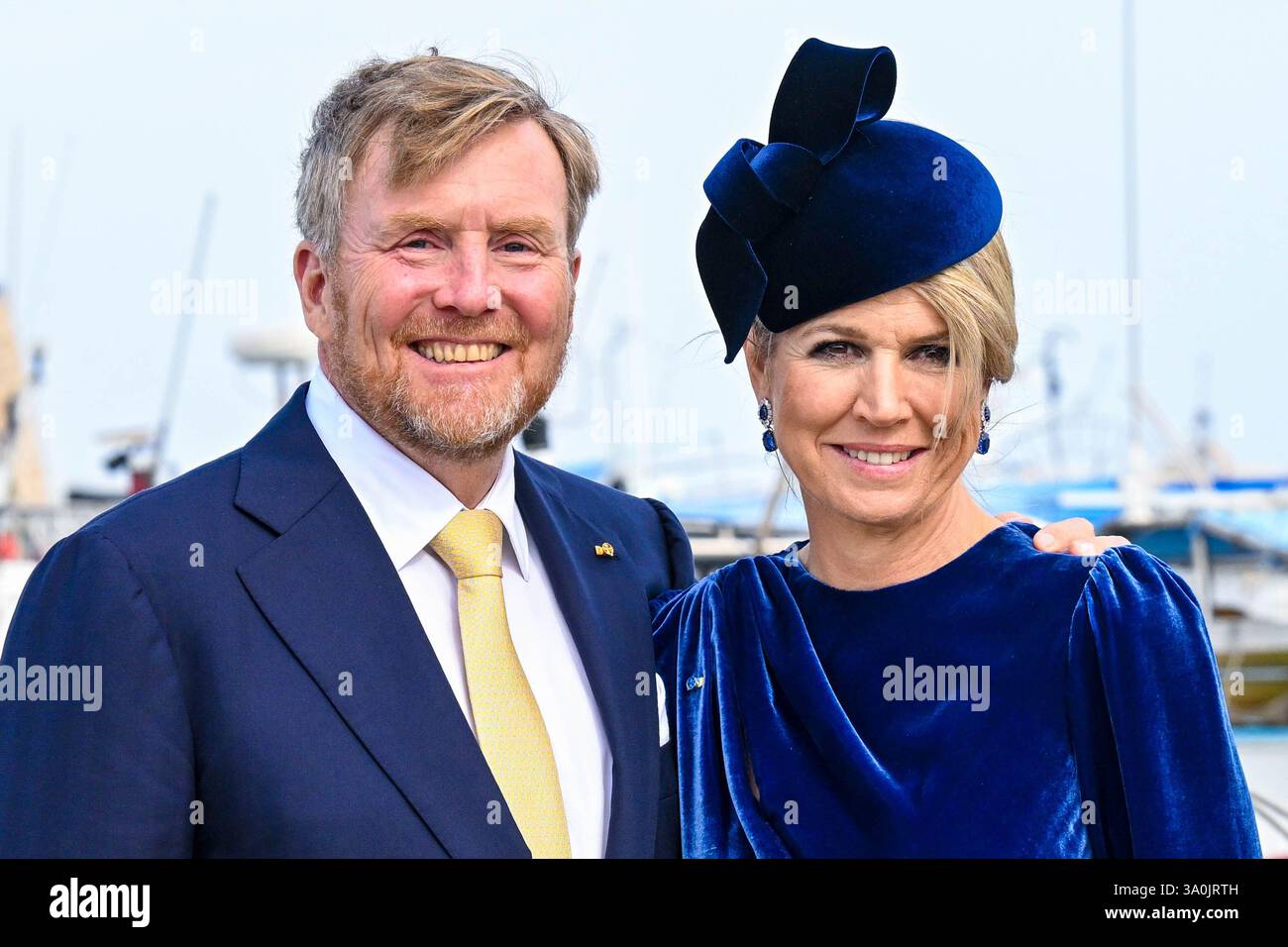 King Willem-Alexander, Queen Maxima during a photomoment at the Harbour ...