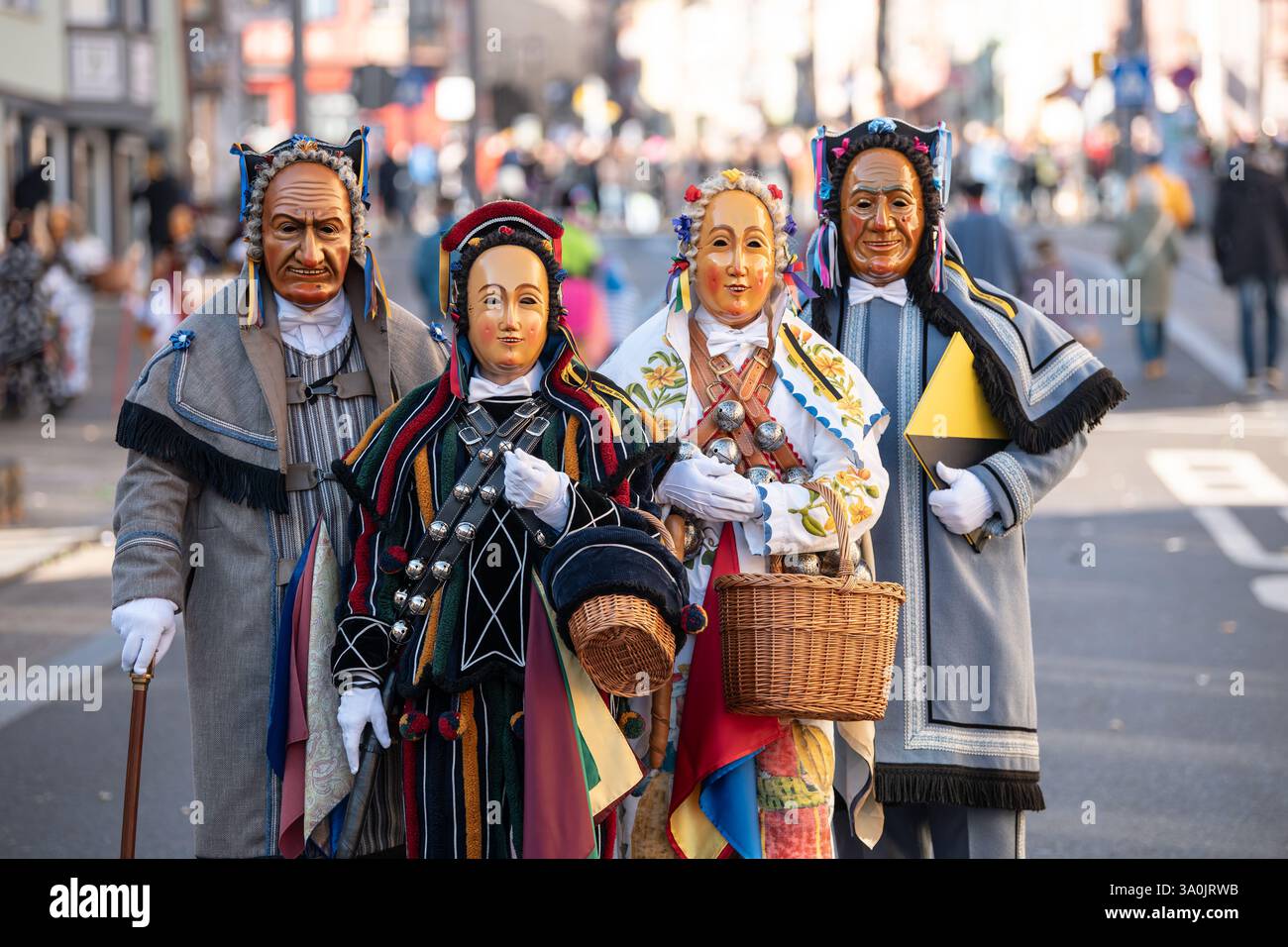 Rottweil, Germany. 04th Mar, 2025. Fools pose for the camera during the ...