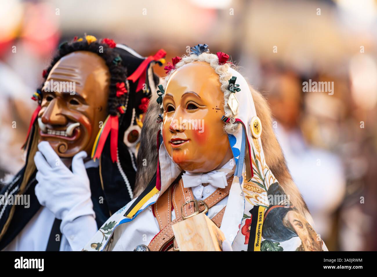 Rottweil, Germany. 04th Mar, 2025. Fools walk through the city center ...