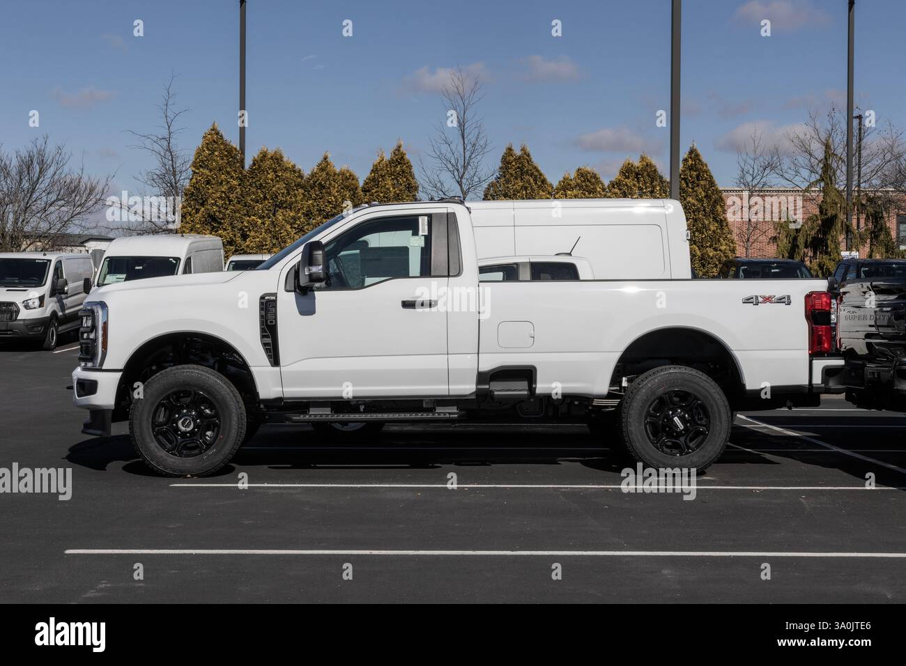 Zionsville - March 2, 2025: Ford F-350 SRW 4X4 Reg Cab pickup display ...
