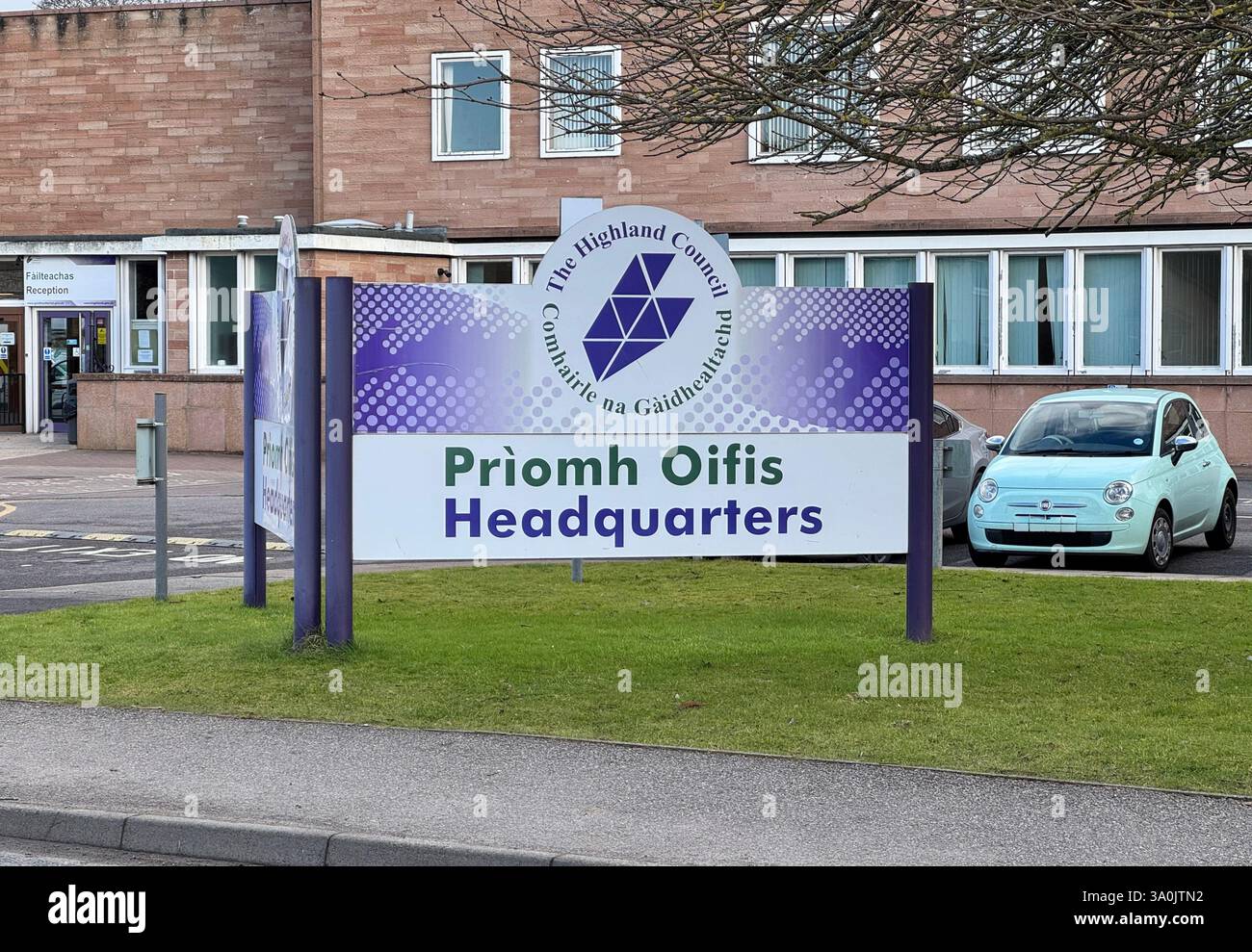 Sign outside The Highland Council HQ Stock Photo - Alamy