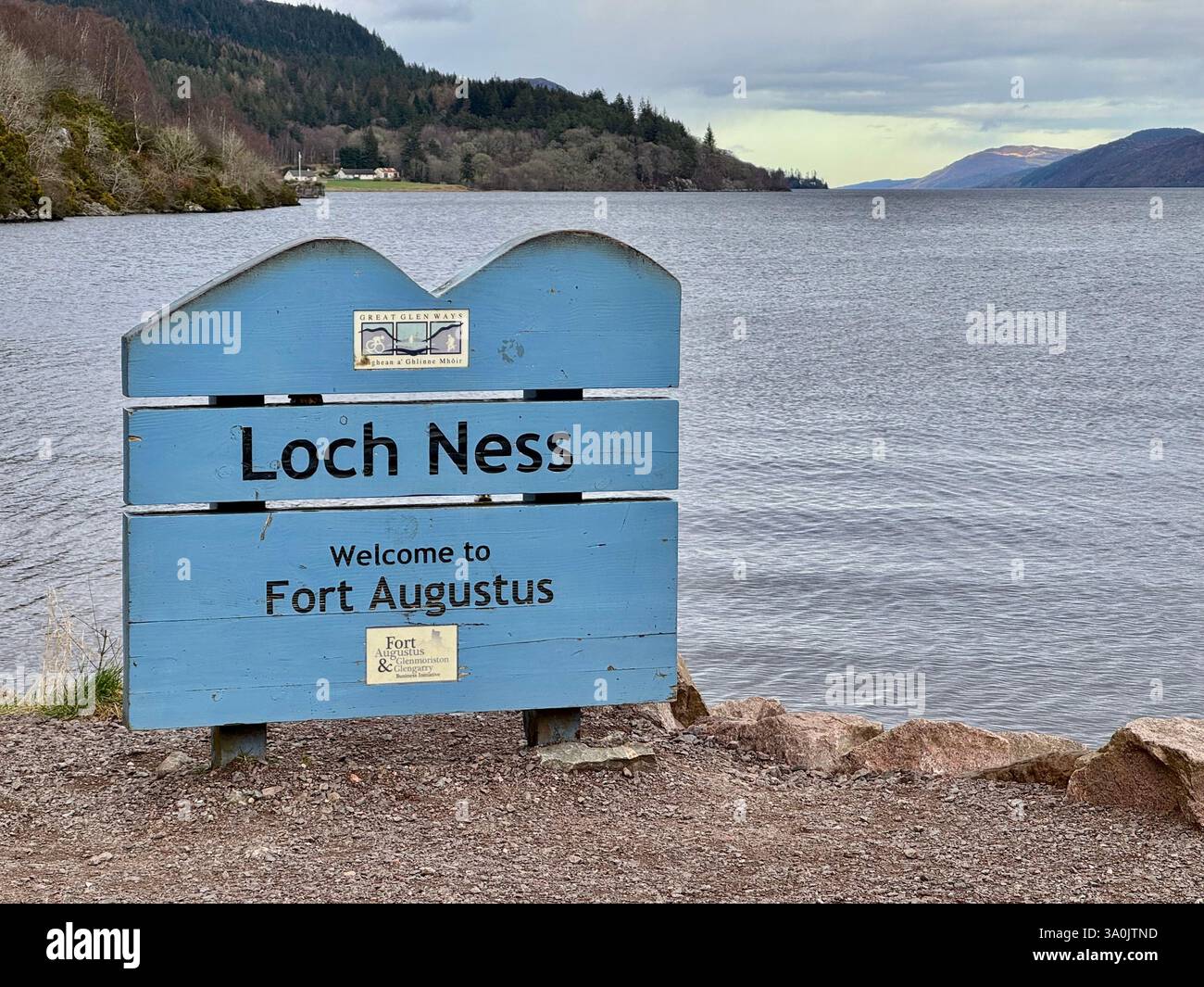 Information Sign at the head of Loch Ness Stock Photo - Alamy