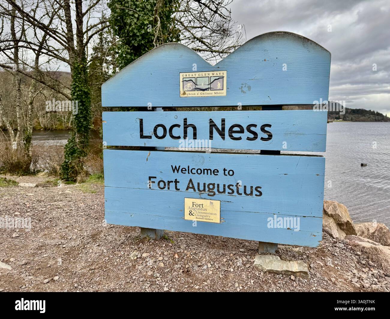 Information Sign at the head of Loch Ness Stock Photo - Alamy