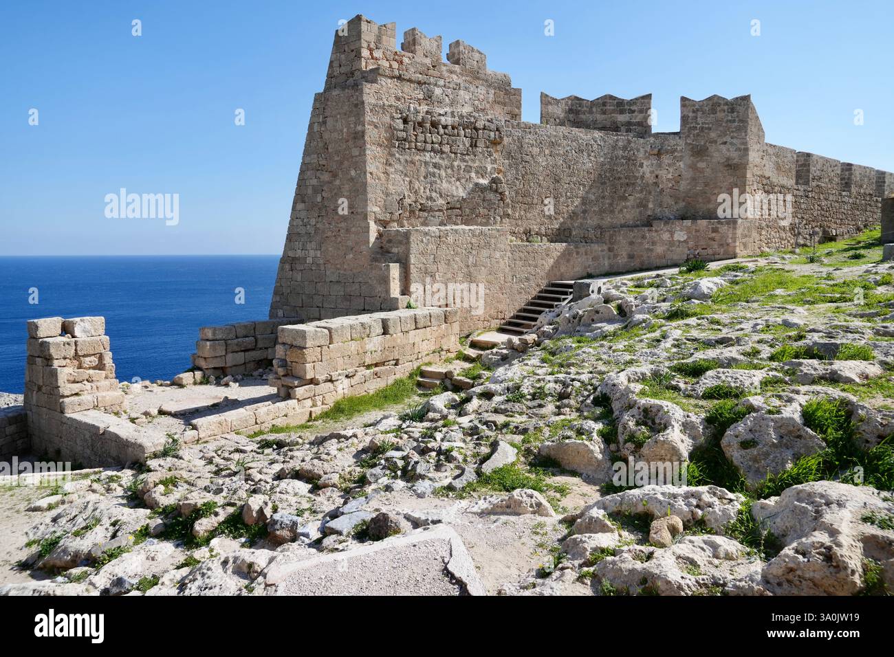 Stone structure at The Acropolis Stock Photo - Alamy