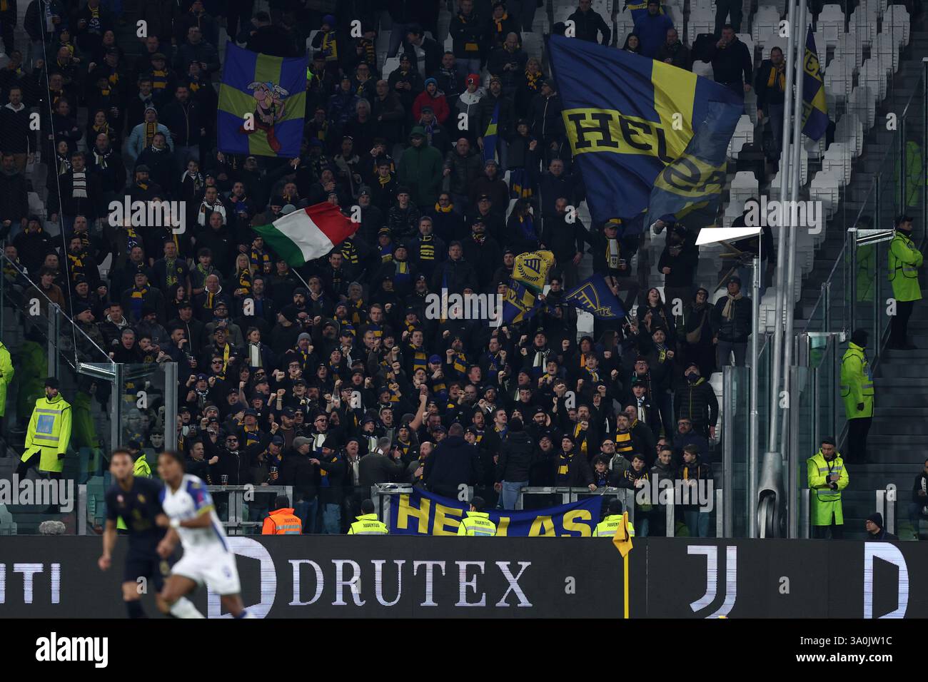 Supporters of Hellas Verona Fc are seeen during the Serie A match ...