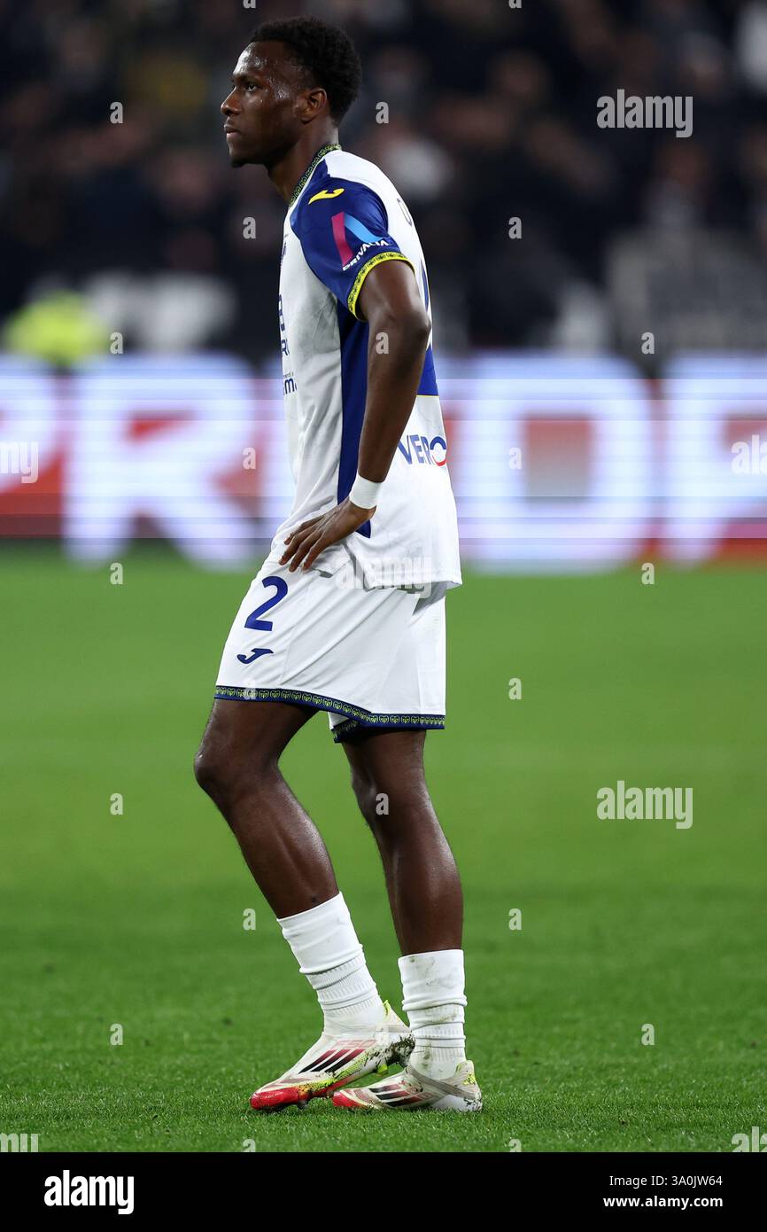 Daniel Oyegoke of Hellas Verona Fc looks on during the Serie A match ...