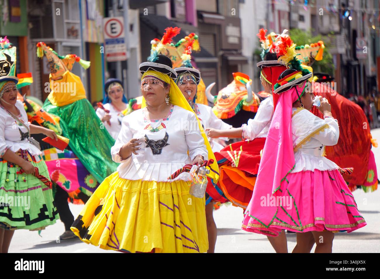 Revelers have fun at the carnival street party in Sao Paulo, Brazil, on ...