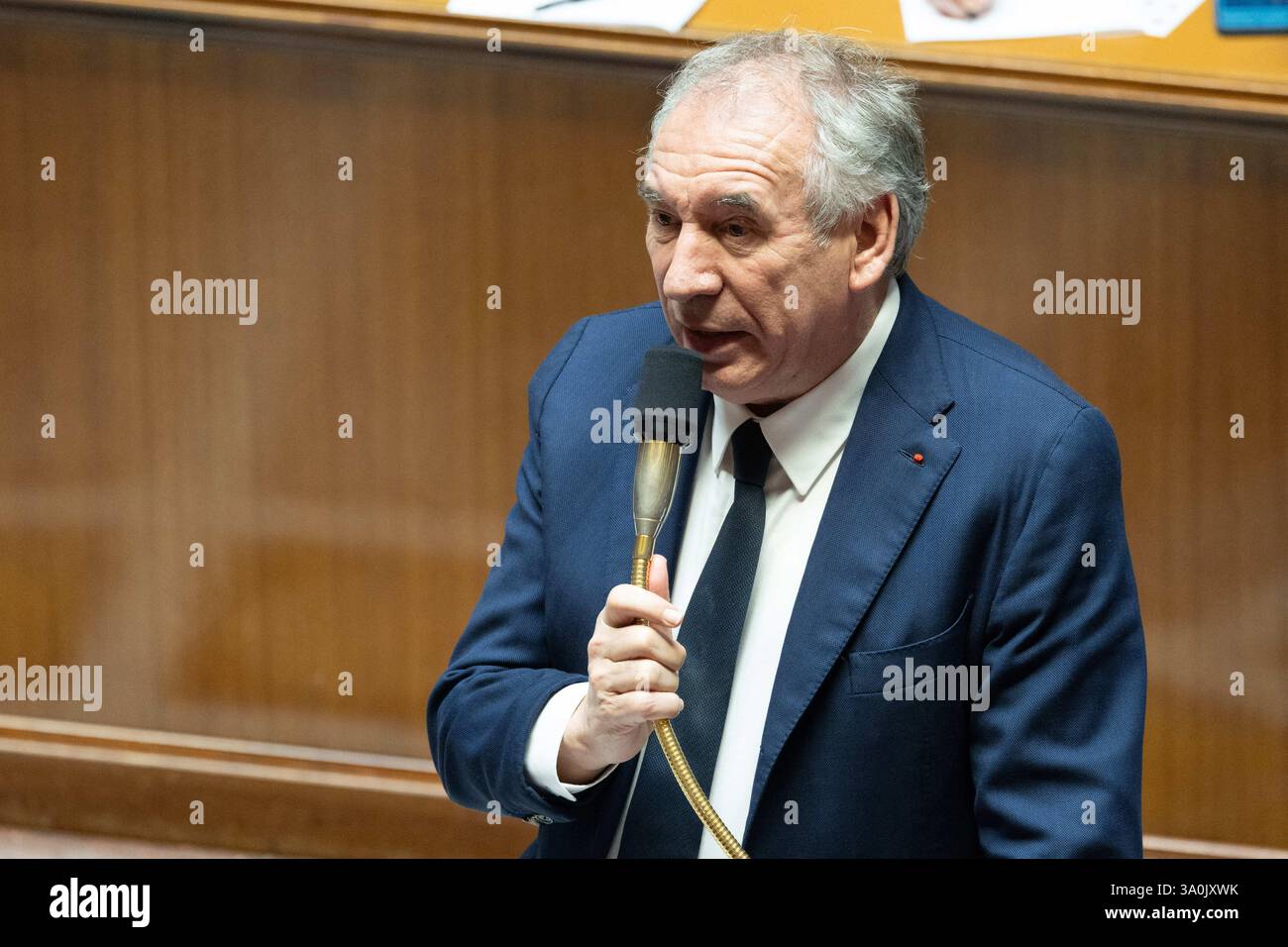 French Prime Minister Francois Bayrou during a session of questions to ...