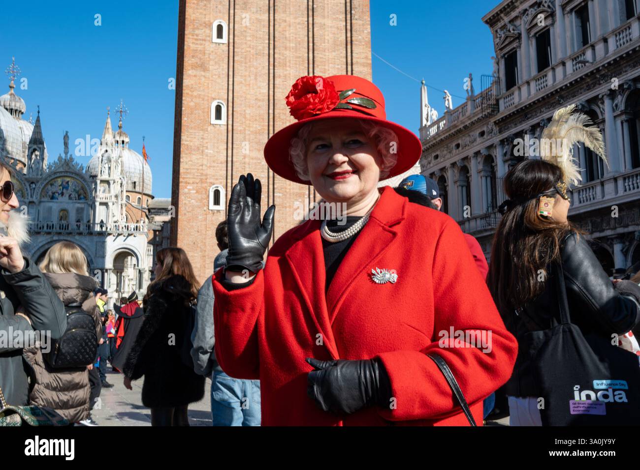 Queen Elizabeth Mask during Venice Carnival 2025, News in Venice, Italy ...