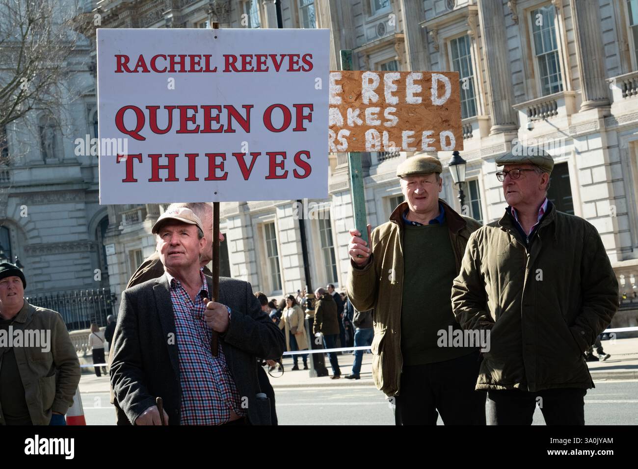 London, UK. 4 March, 2025. Farmers stage their fourth protest against ...