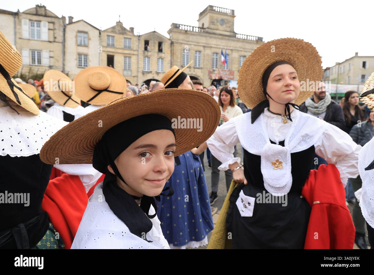 The famous "Bazas Fat Ox Festival" in Gironde in southwestern France ...