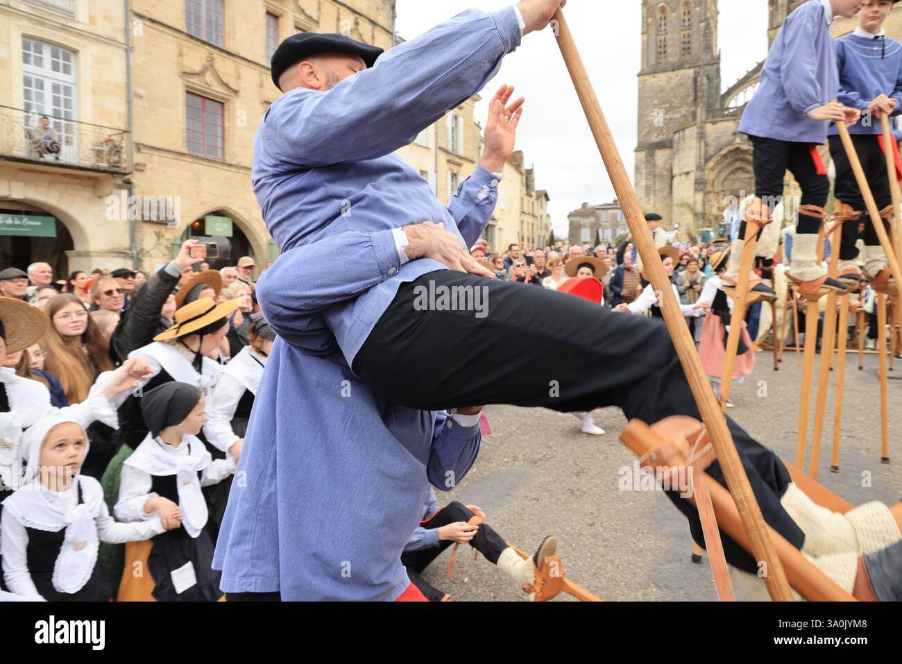 The famous "Bazas Fat Ox Festival" in Gironde in southwestern France ...