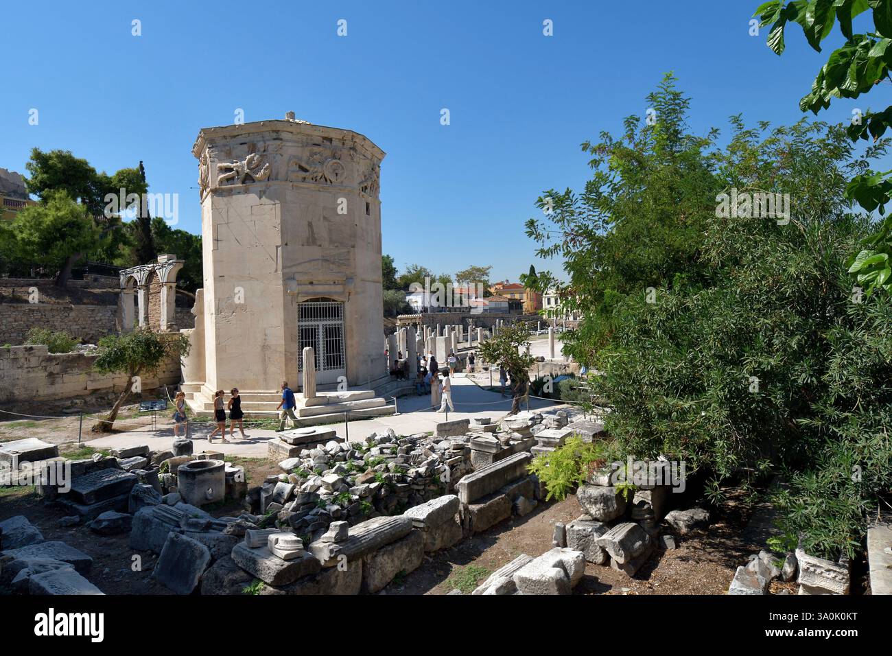 Athens, Greece - September 25, 2024: Unidentified people in the Roman ...