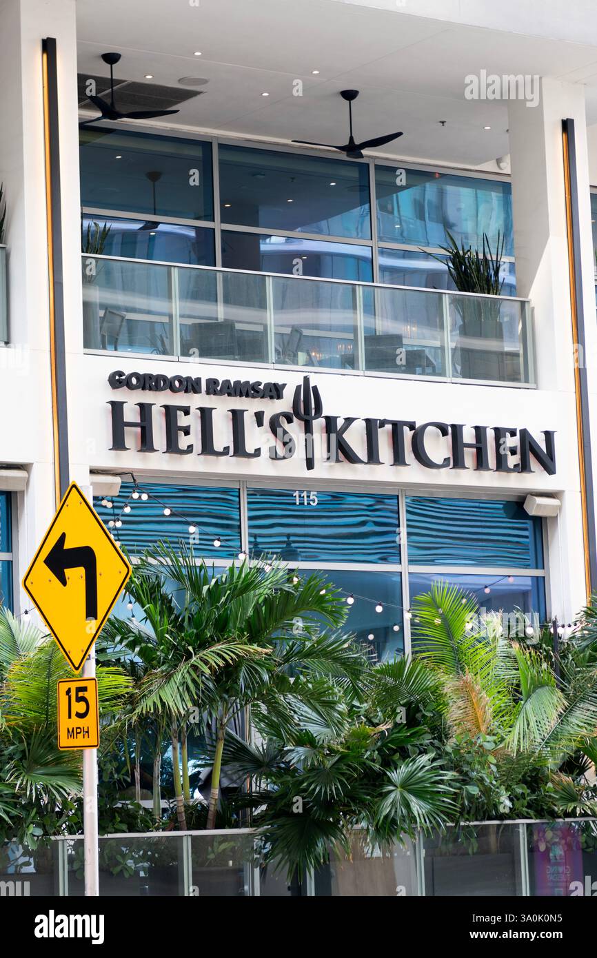 Miami, Florida, USA - December 01, 2024: Restaurant of Gordon Ramsay ...