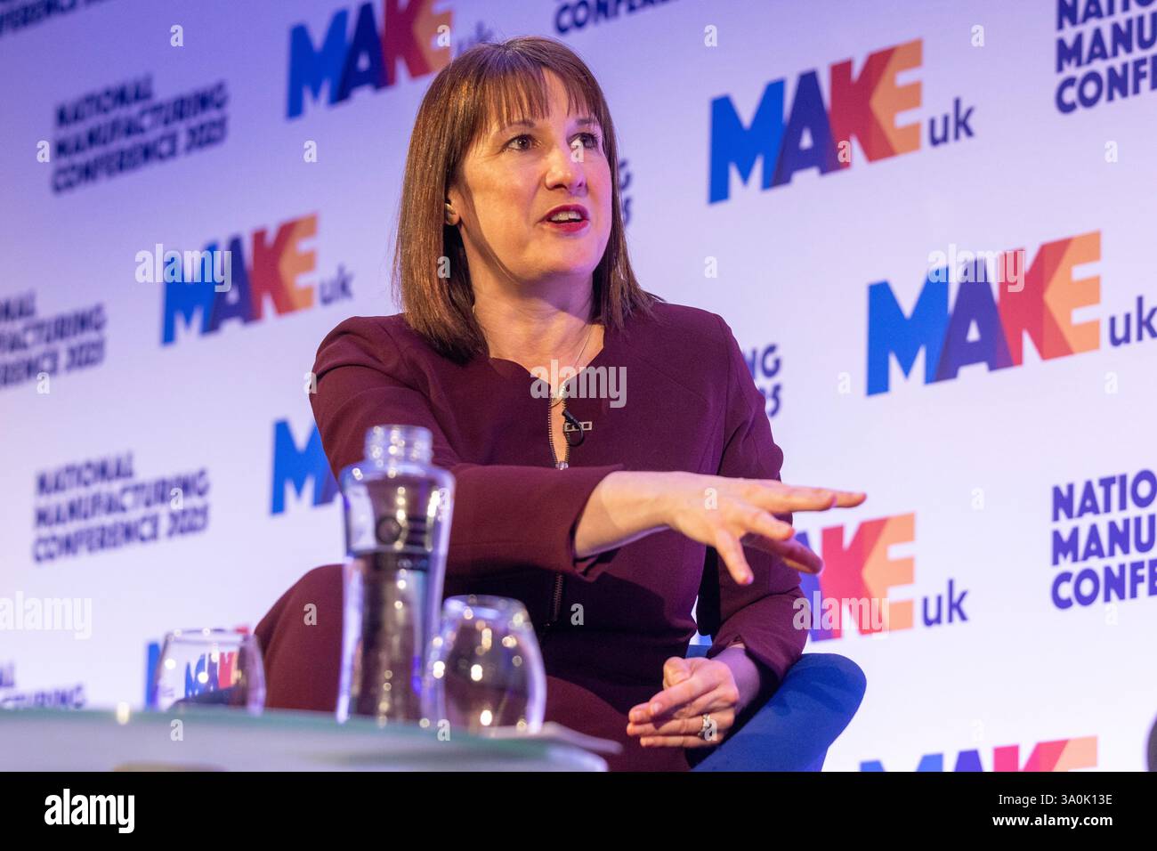 London, UK. 4th Mar, 2025. Chancellor Rachel Reeves delivers a speech ...