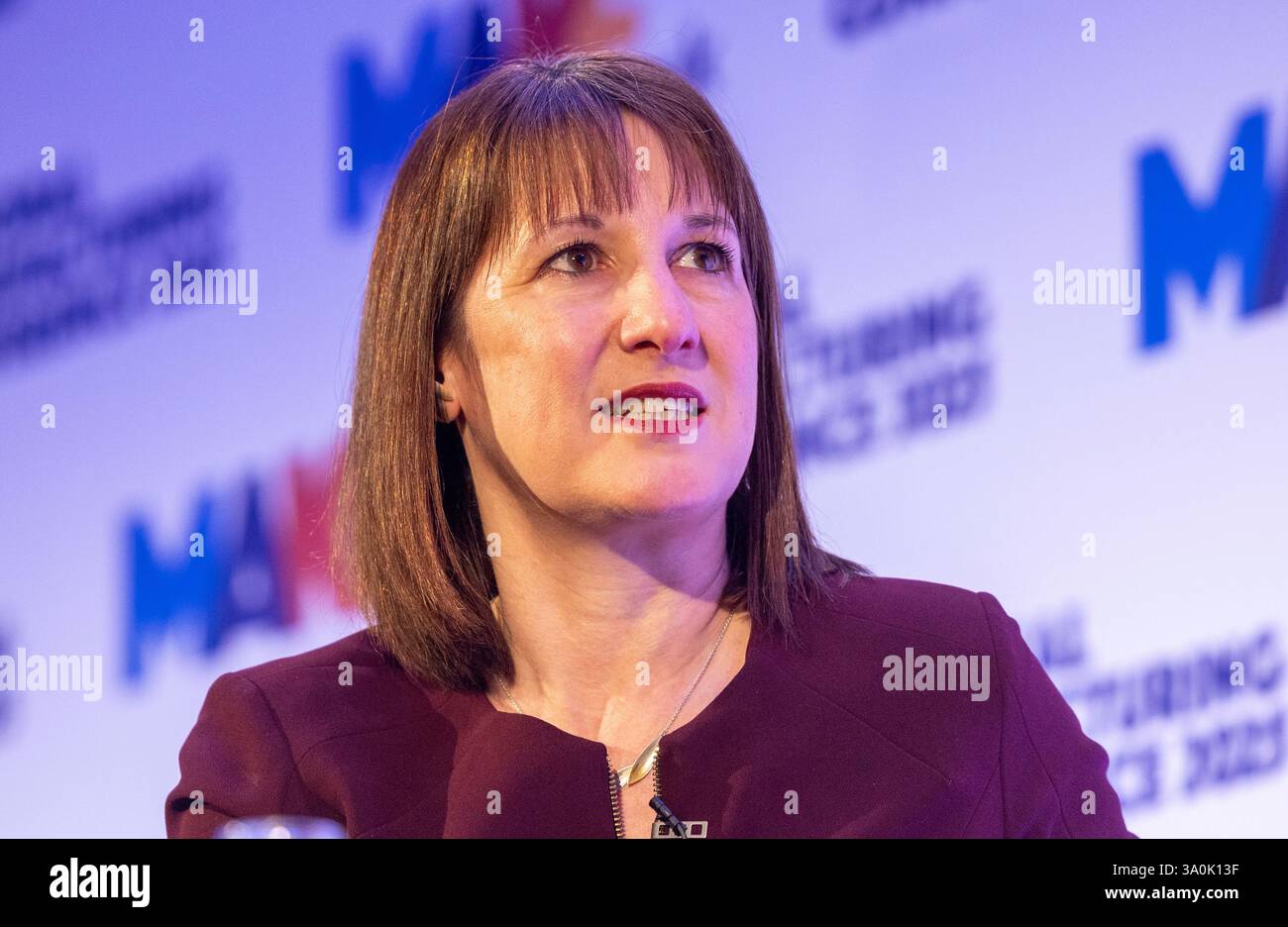 London, UK. 4th Mar, 2025. Chancellor Rachel Reeves delivers a speech ...