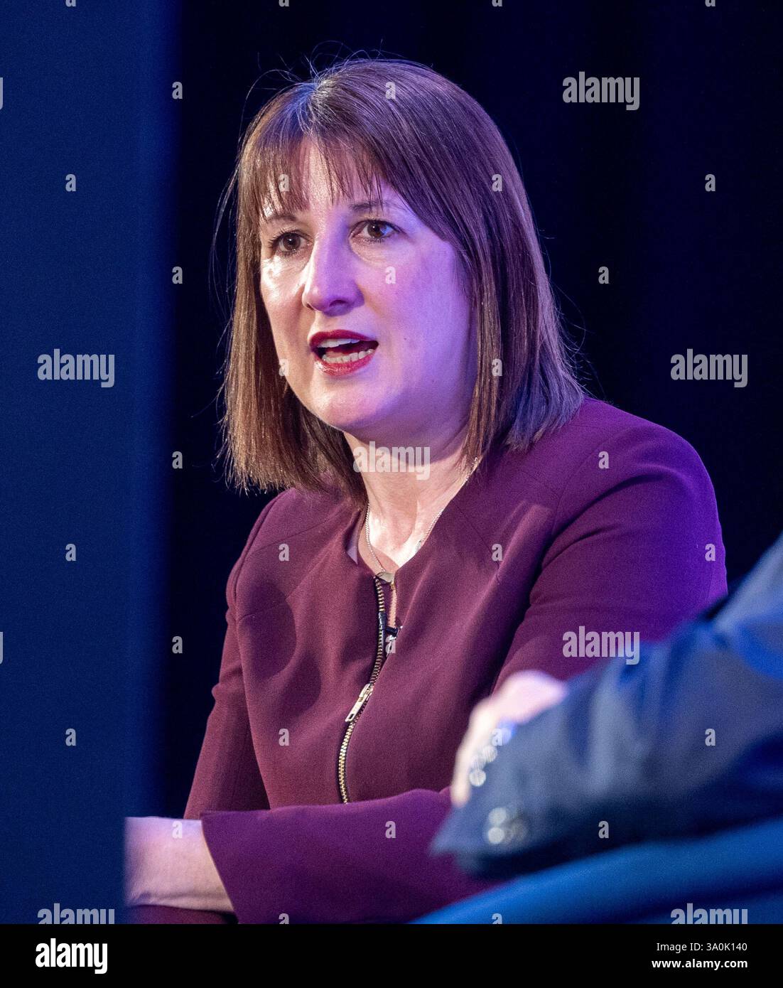 London, UK. 4th Mar, 2025. Chancellor Rachel Reeves delivers a speech ...