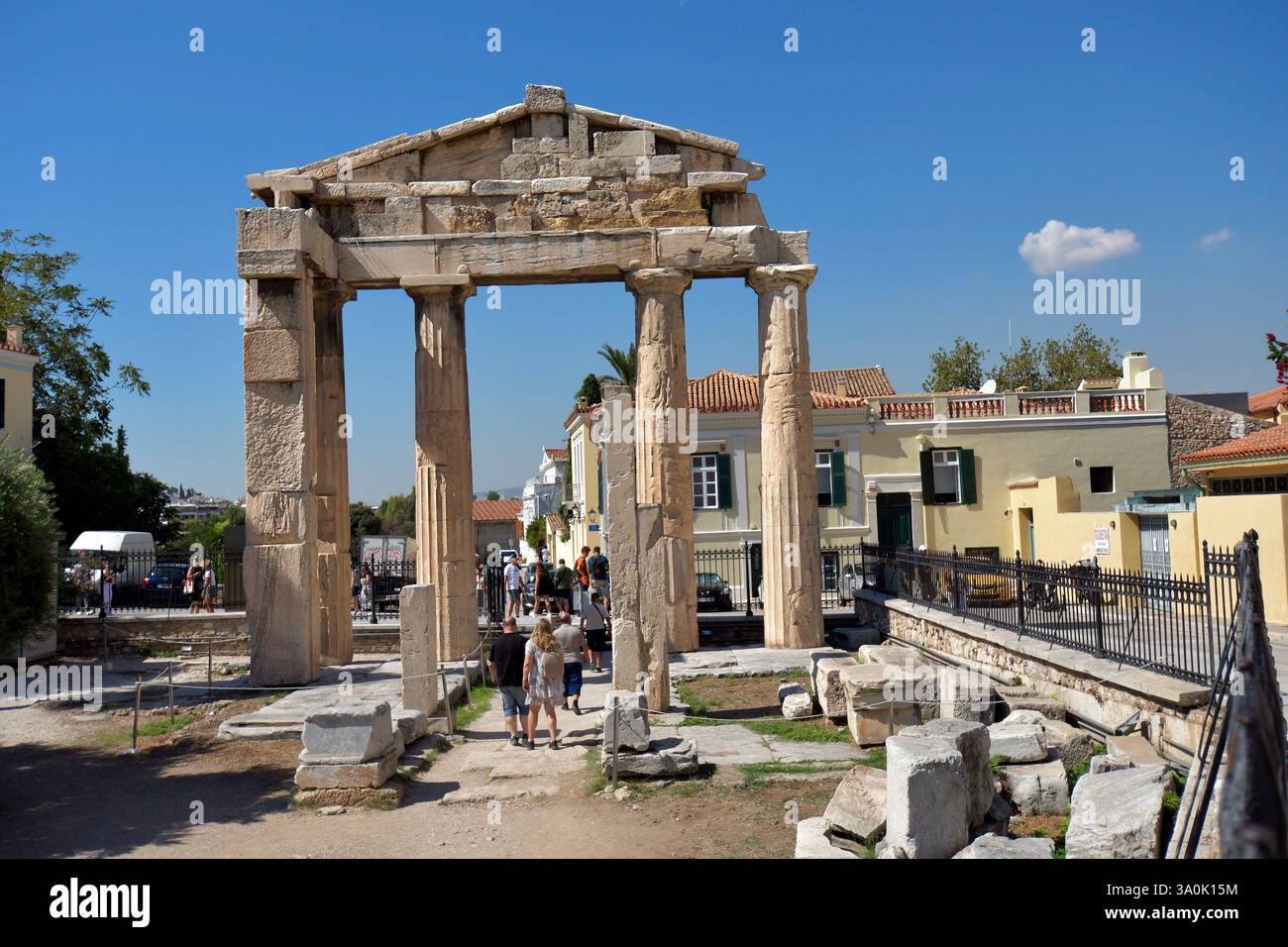 Athens, Greece - September 25, 2024: Unidentified people in the Roman ...