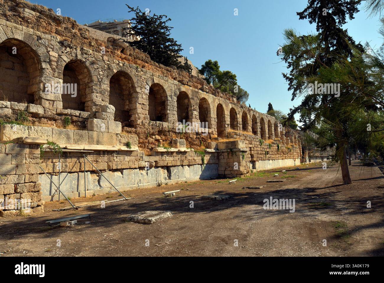 Athens, Greece - September 25, 2024: Ancient wall on backside of ...