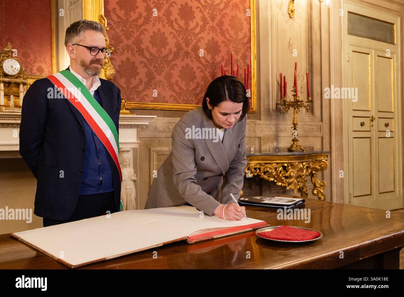 Bologna, Italy. 4 March, 2025. Bologna's Mayor, Matteo Lepore, awarded ...